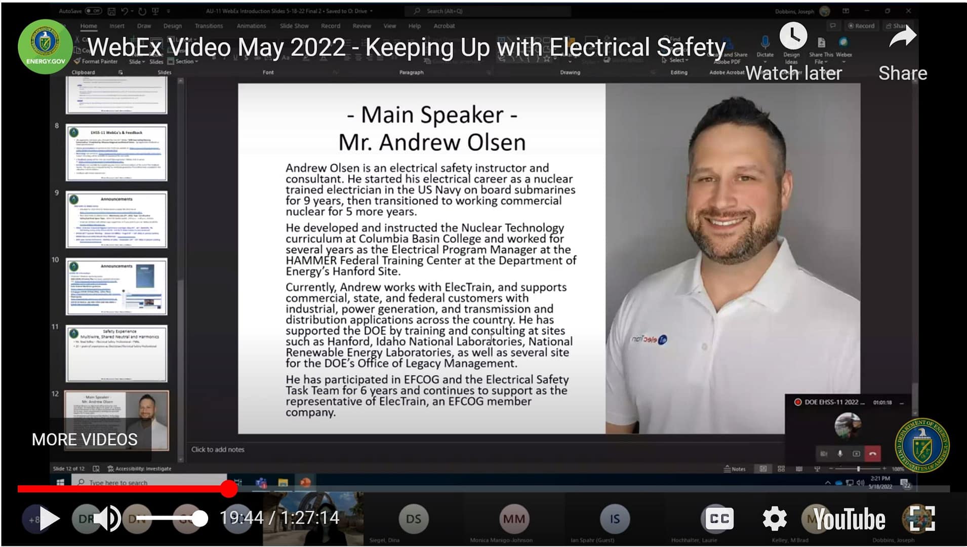 DOE Electrical Safety Month Presentation - Electrain